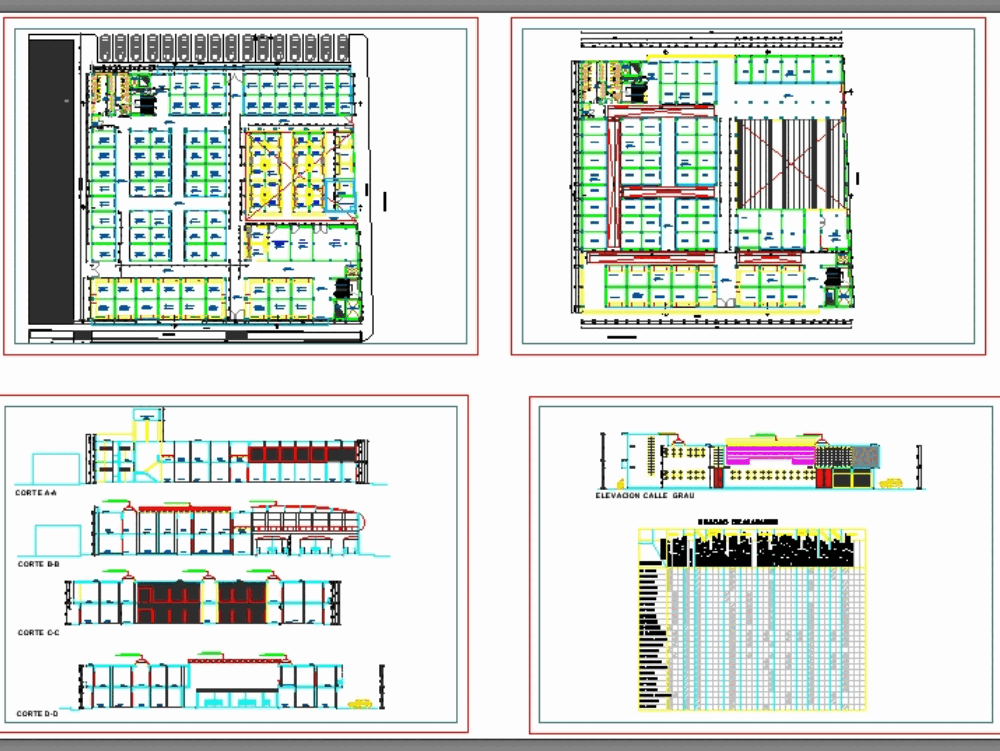 Food market in AutoCAD | Download CAD free (975.93 KB) | Bibliocad
