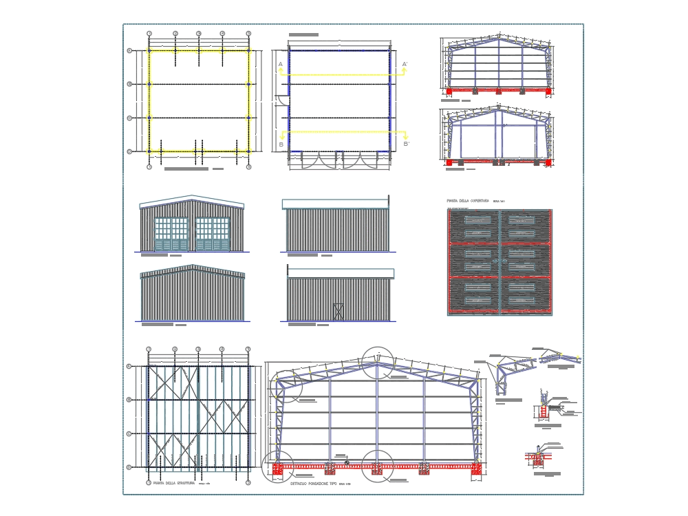 Hangares en AutoCAD | Descargar CAD (292.3 KB) | Bibliocad