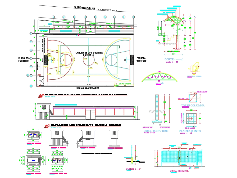 Sports field in AutoCAD | CAD download (265.97 KB) | Bibliocad