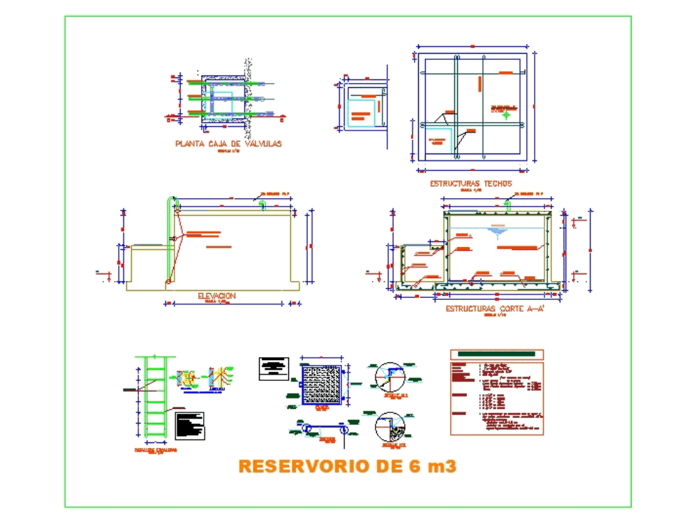 Reservorio en AutoCAD | Descargar CAD gratis (181.12 KB) | Bibliocad