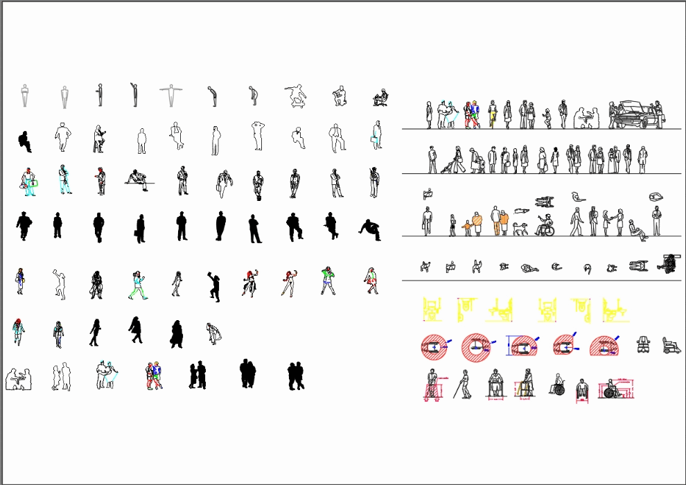 People in AutoCAD | CAD download (2.7 MB) | Bibliocad