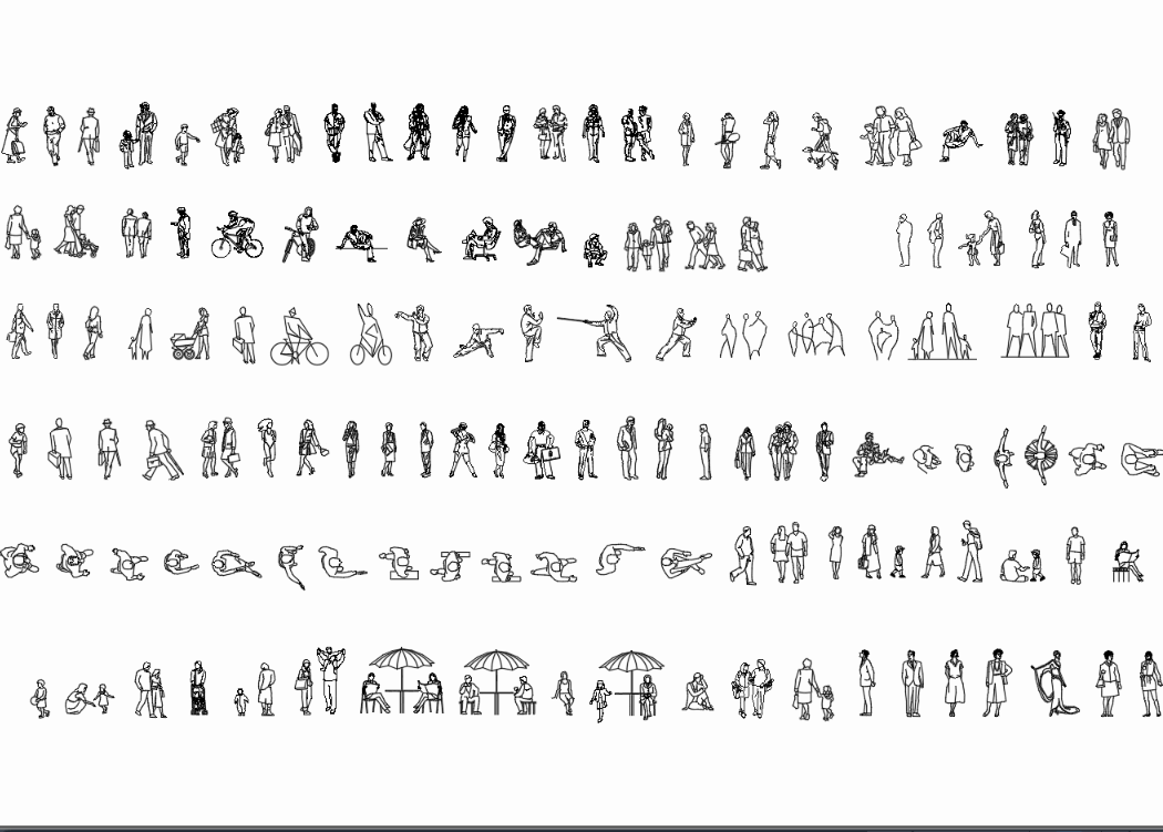 2d people in AutoCAD | CAD download (5.63 MB) | Bibliocad