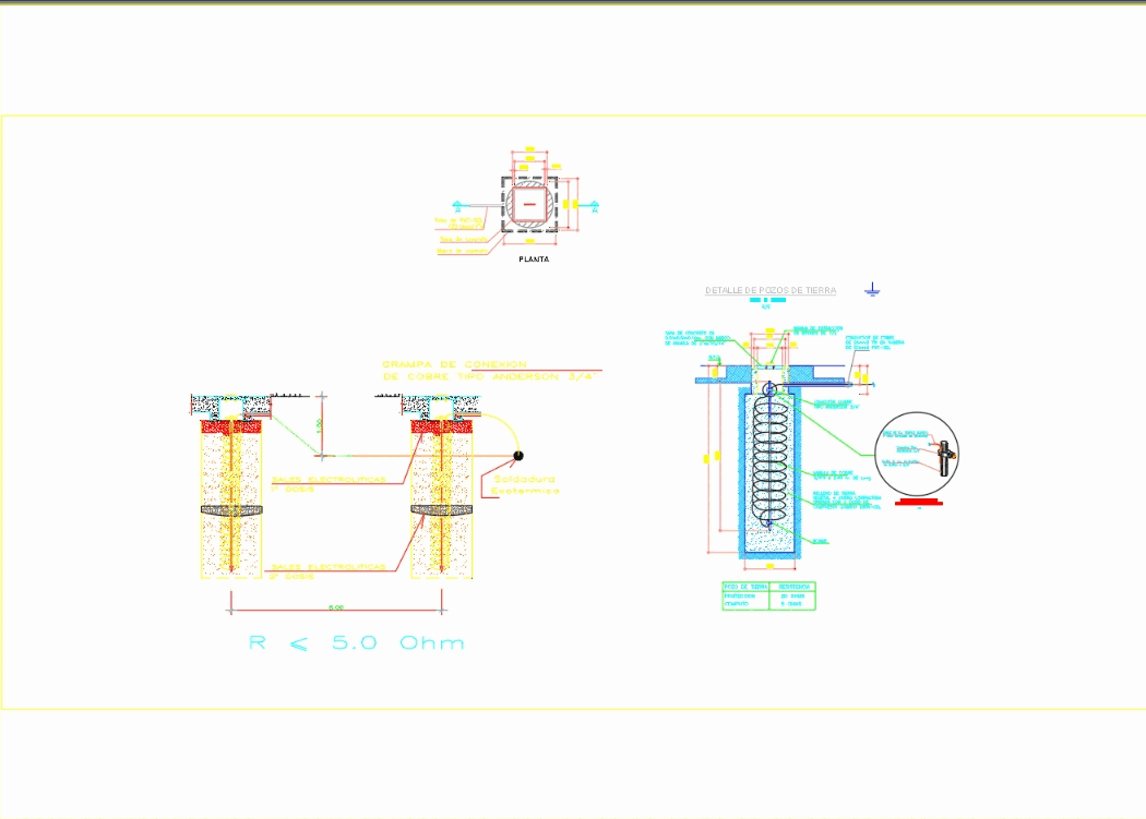 Detalle de puesta tierra en AutoCAD | Descargar CAD gratis (1.18 MB ...