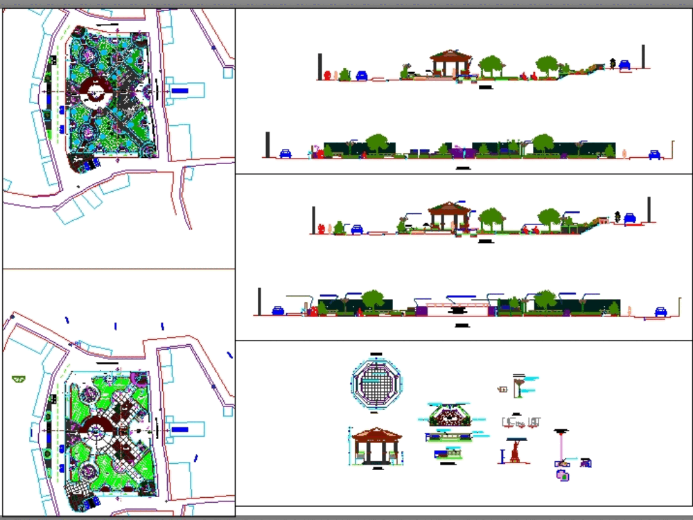 Plano parque - plaza en AutoCAD | Descargar CAD (2.62 MB) | Bibliocad