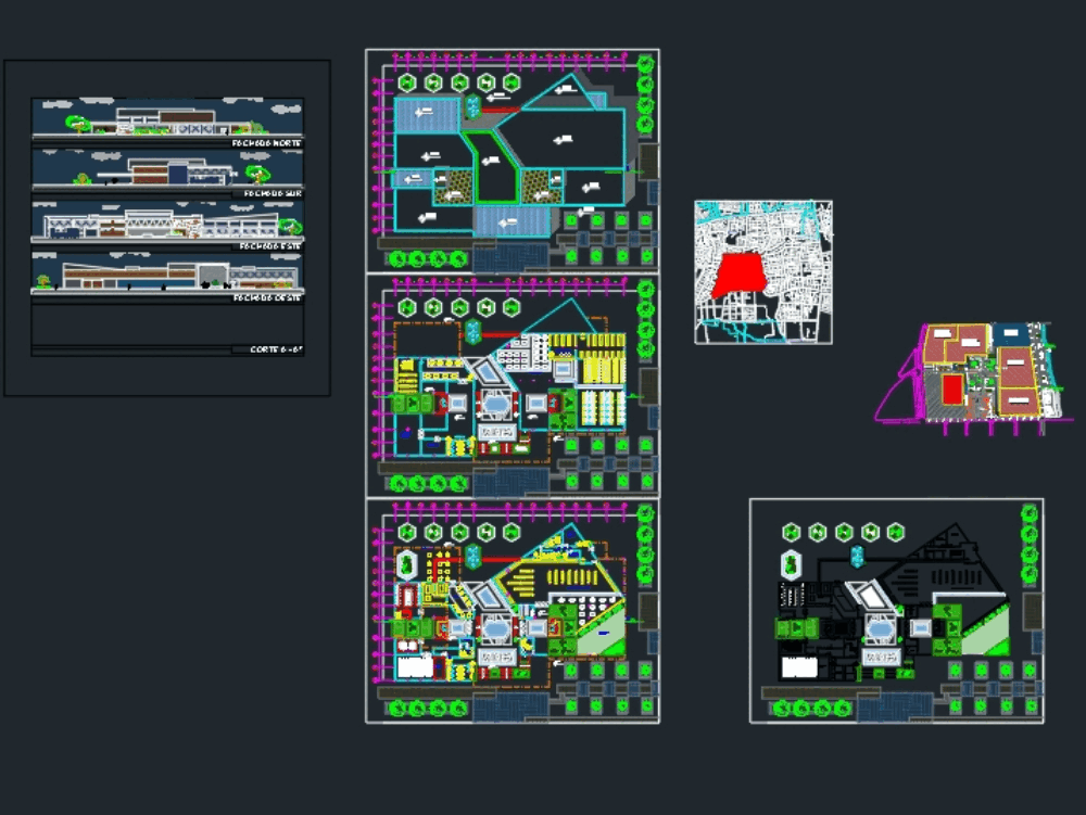 Municipal library in AutoCAD | CAD download (11.86 MB) | Bibliocad
