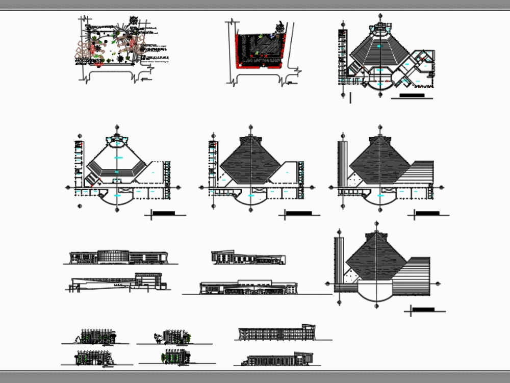 Conference center in AutoCAD | CAD download (3.74 MB) | Bibliocad