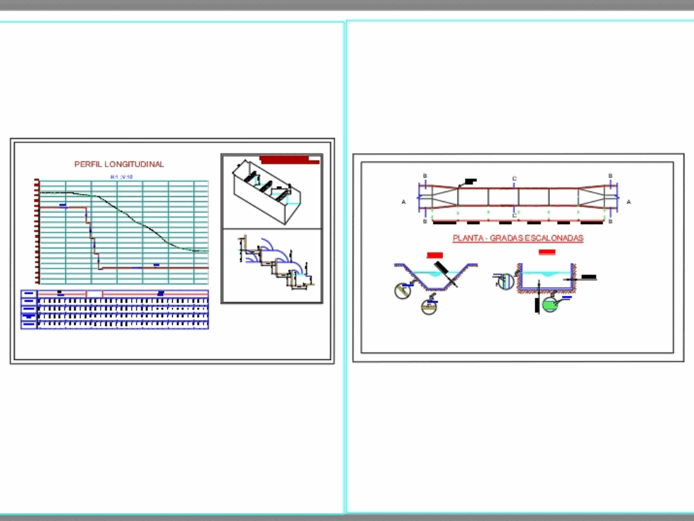 Gradas escalonadas en AutoCAD | Descargar CAD (551.31 KB) | Bibliocad