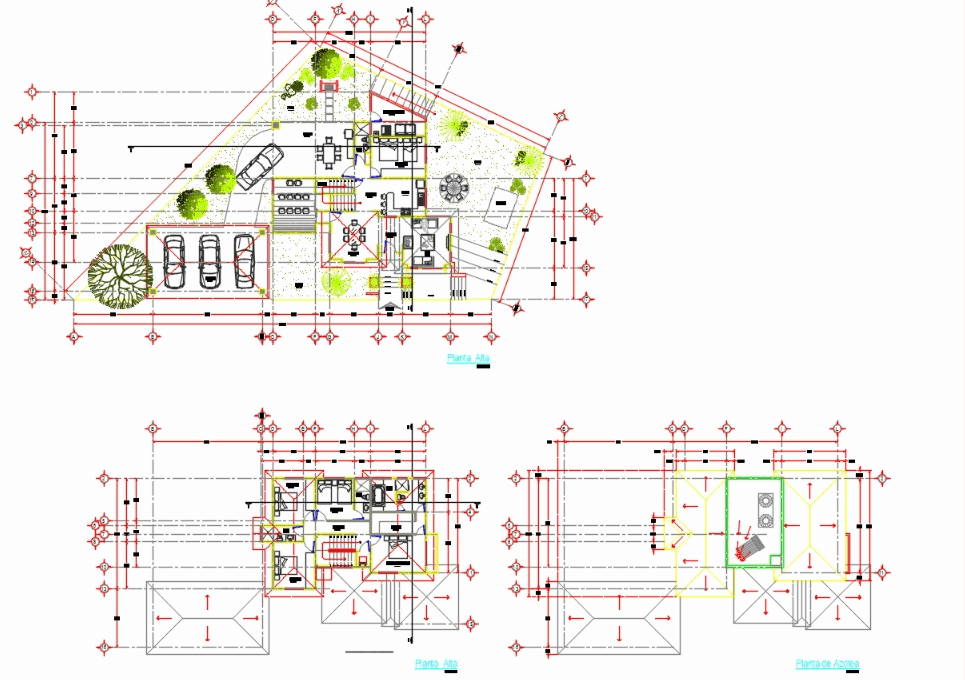 Quiet residential house in AutoCAD | CAD download (9.36 MB) | Bibliocad