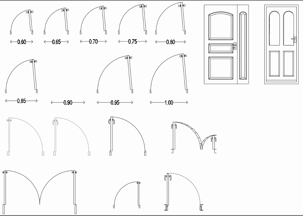 Dynamic doors in AutoCAD | CAD download (67.18 KB) | Bibliocad