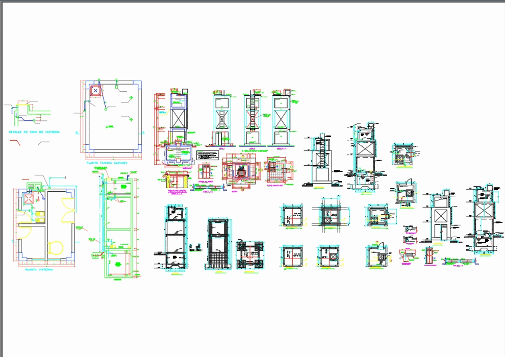 Elevated tank in AutoCAD | CAD download (2.47 MB) | Bibliocad