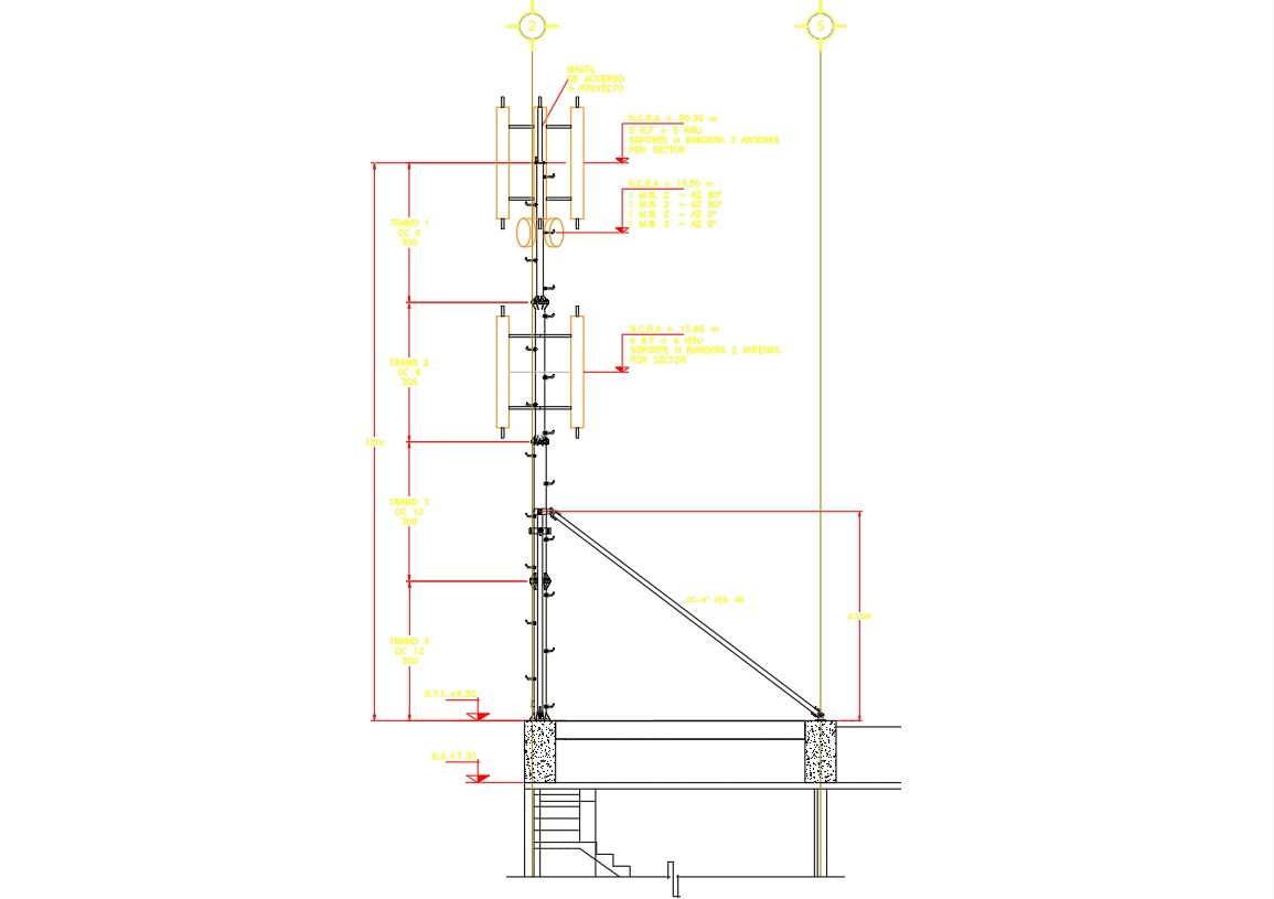 Telecommunications mast 12 meters high (794.29 KB) | Bibliocad