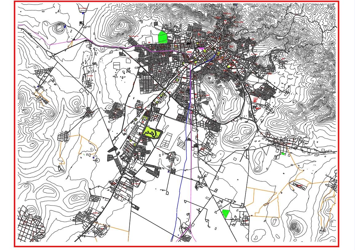 Pachuca topography in AutoCAD | Download CAD free (1.94 MB) | Bibliocad