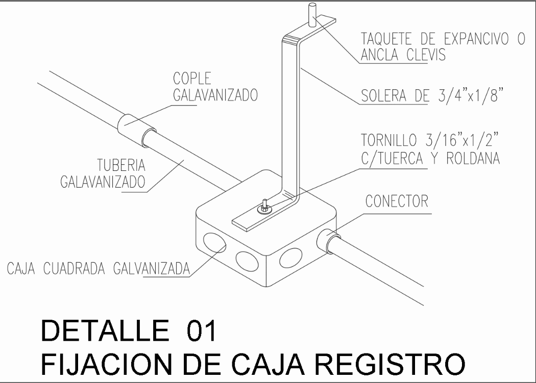 Detalle de fijacion de caja en AutoCAD | CAD (20.43 KB) | Bibliocad