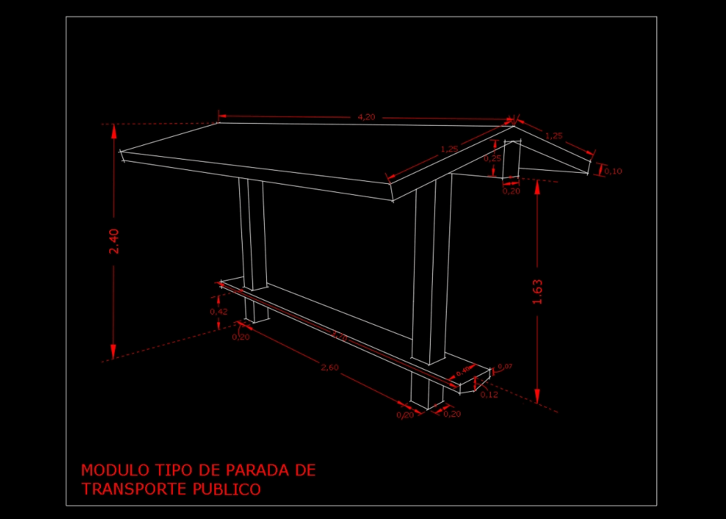 Modulo parada transporte publivo en AutoCAD | CAD (71.21 KB) | Bibliocad