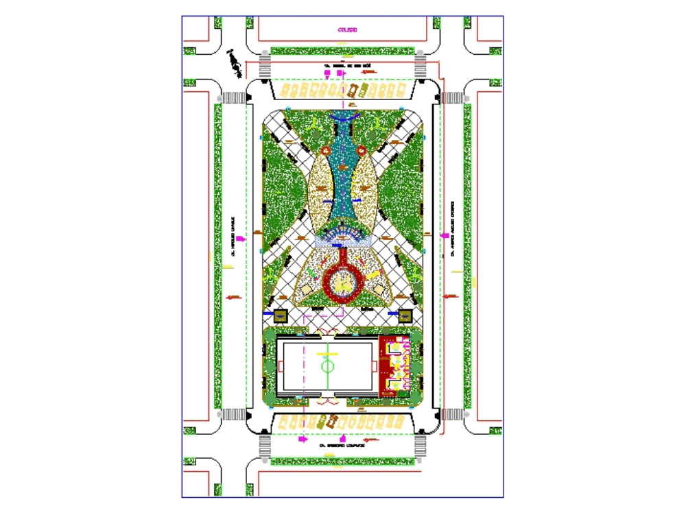 Recreational park in AutoCAD | CAD download (2.32 MB) | Bibliocad