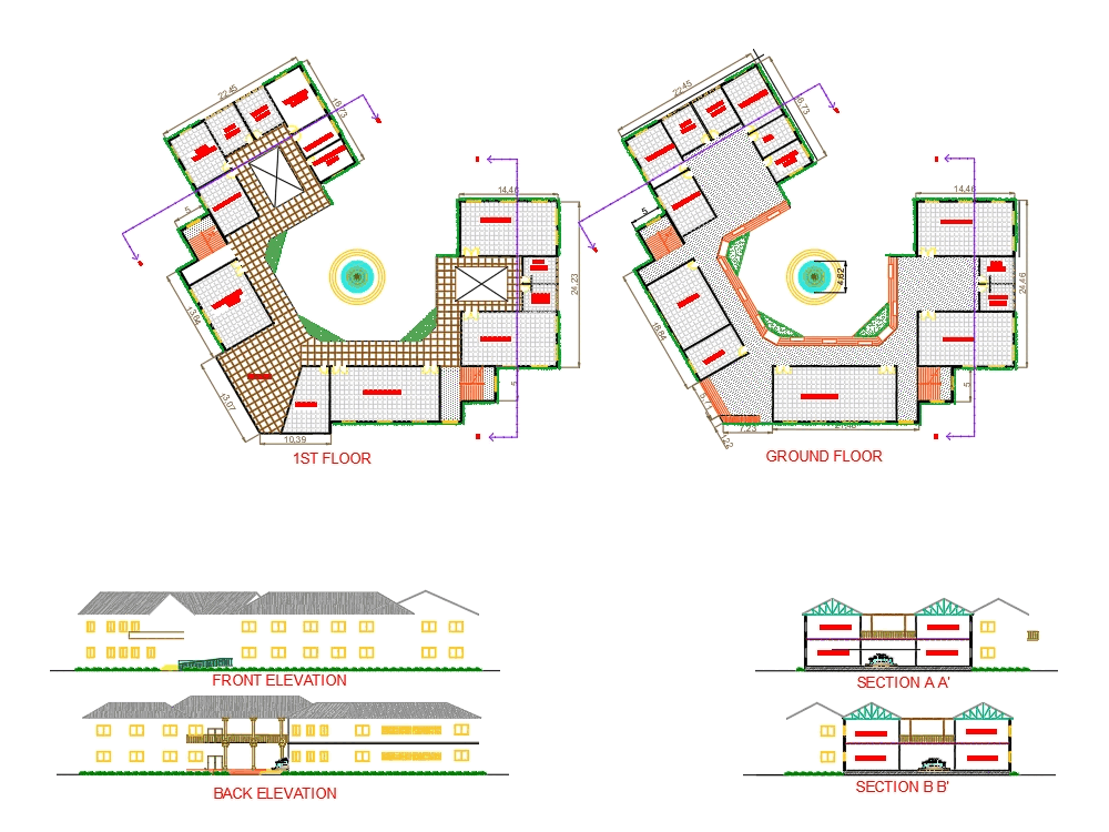 Community center in AutoCAD | CAD download (836.69 KB) | Bibliocad