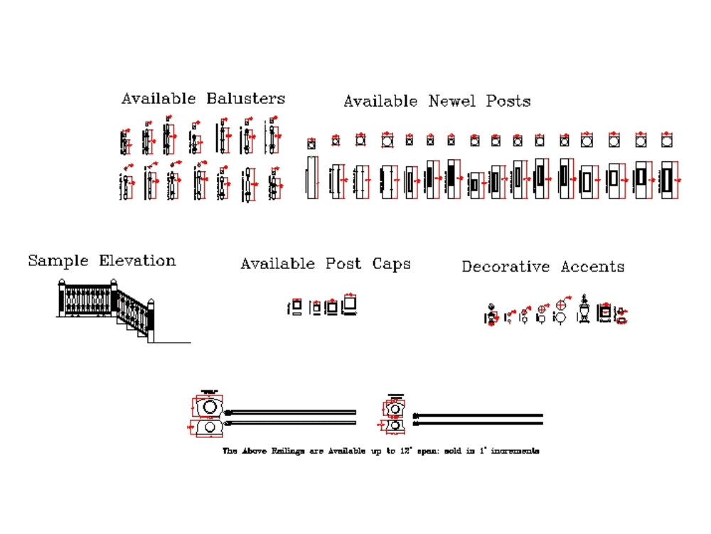 Balustrades in AutoCAD | CAD download (2.41 MB) | Bibliocad