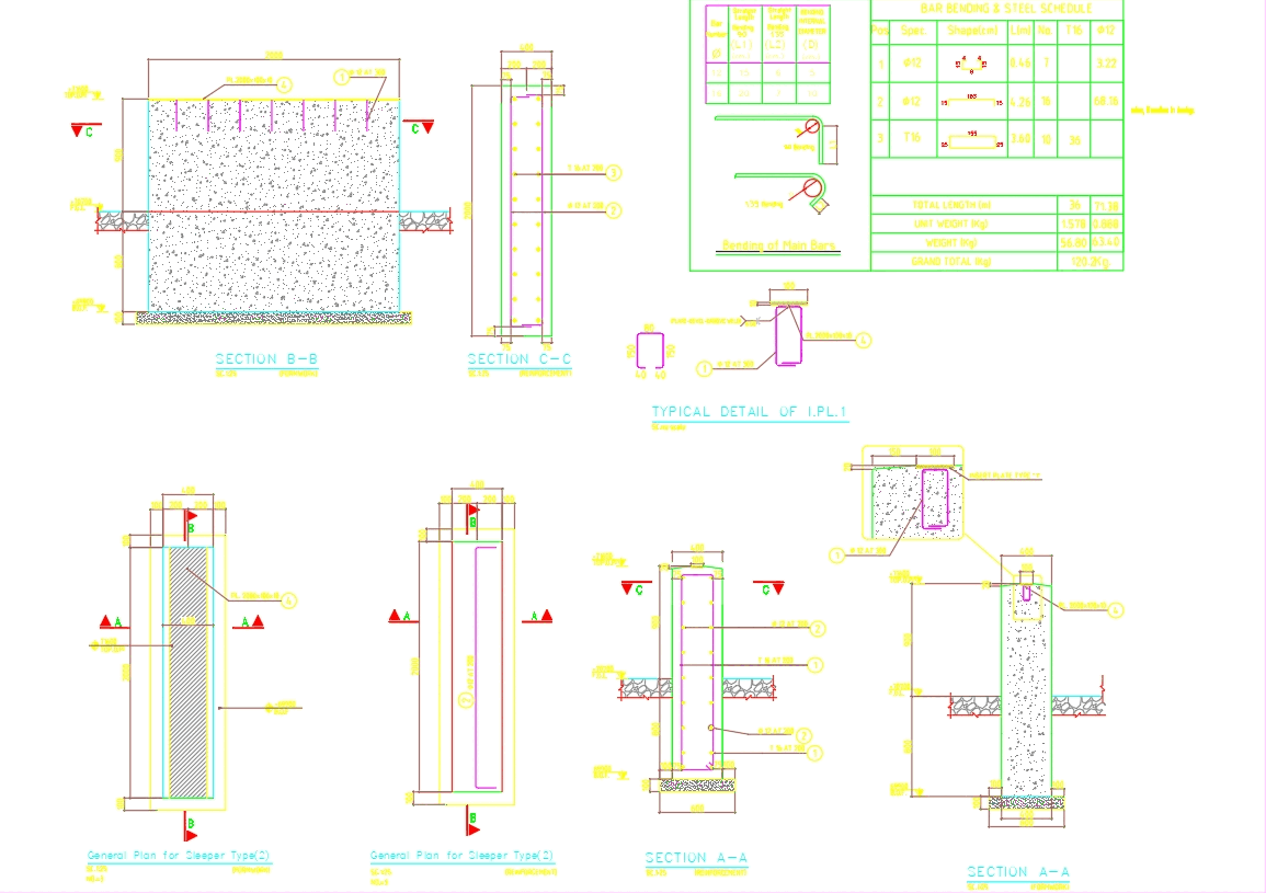 Sleeper - concrete sleeper in AutoCAD | CAD (169.28 KB) | Bibliocad