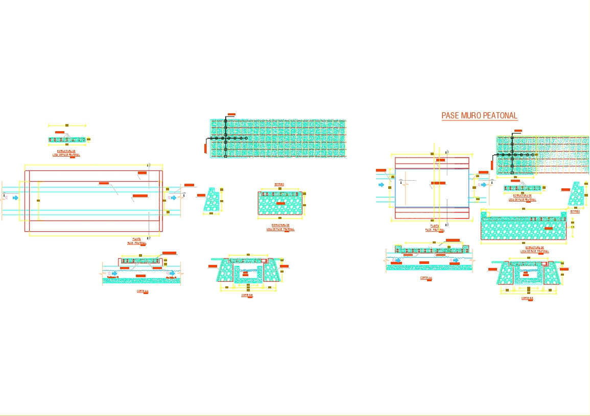 Pedestrian pass in AutoCAD | Download CAD free (1.18 MB) | Bibliocad