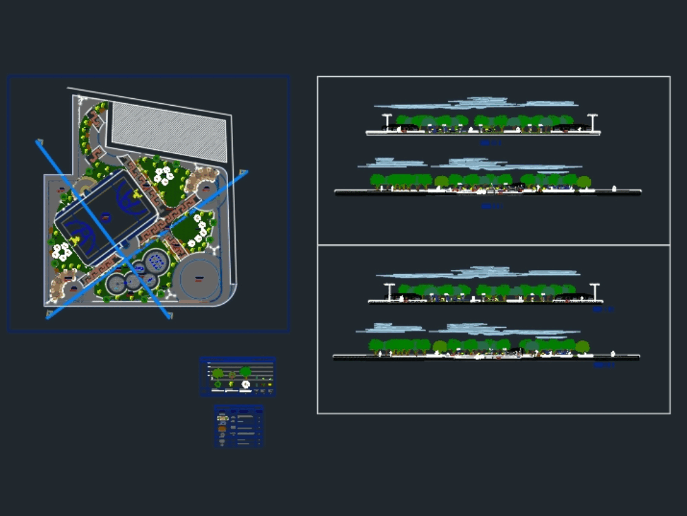 Parque en AutoCAD | Descargar CAD (3.18 MB) | Bibliocad