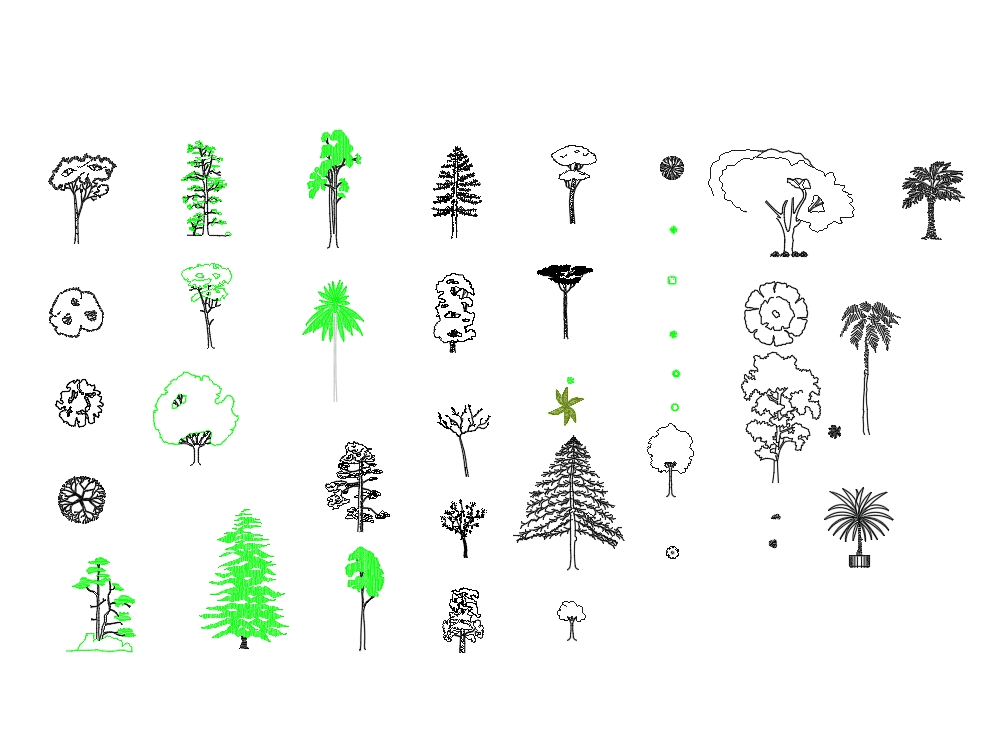 Trees in AutoCAD | Download CAD free (1.34 MB) | Bibliocad