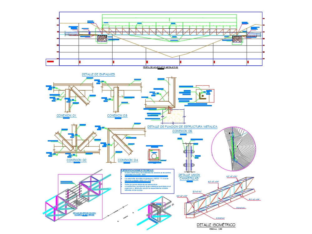 Canal de riego - acueducto en AutoCAD | CAD (2.87 MB) | Bibliocad