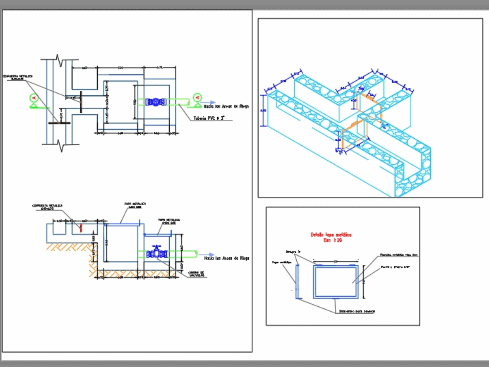 Instalacion de riego en AutoCAD | Descargar CAD (809.34 KB) | Bibliocad