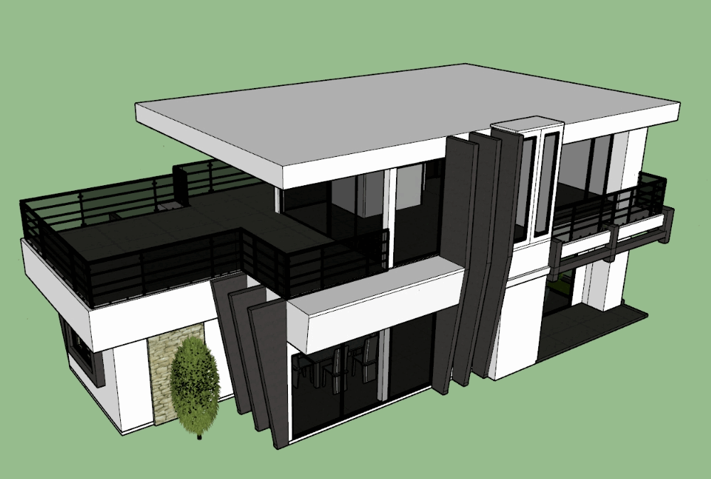 Modern house in SKP | CAD download (17.1 MB) | Bibliocad