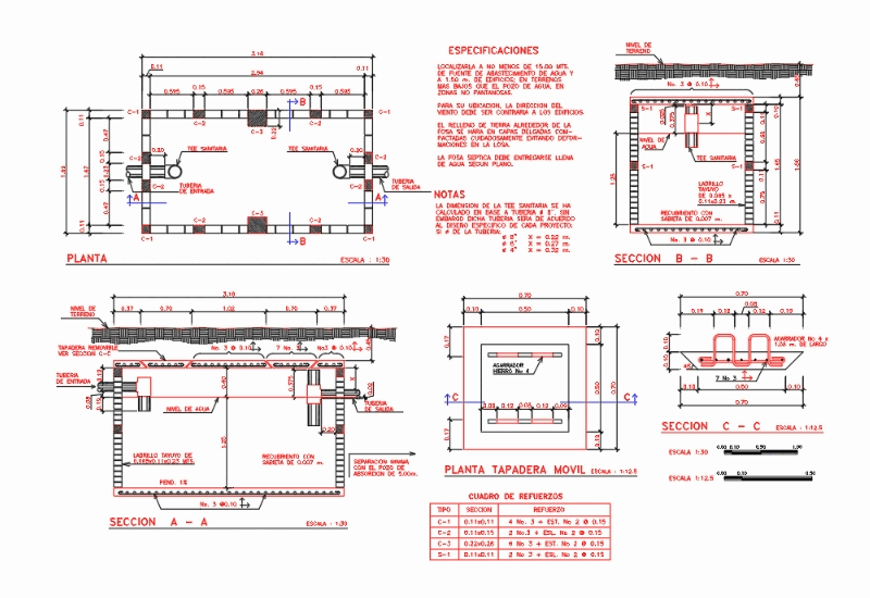 Septic tank in AutoCAD | CAD download (108.9 KB) | Bibliocad