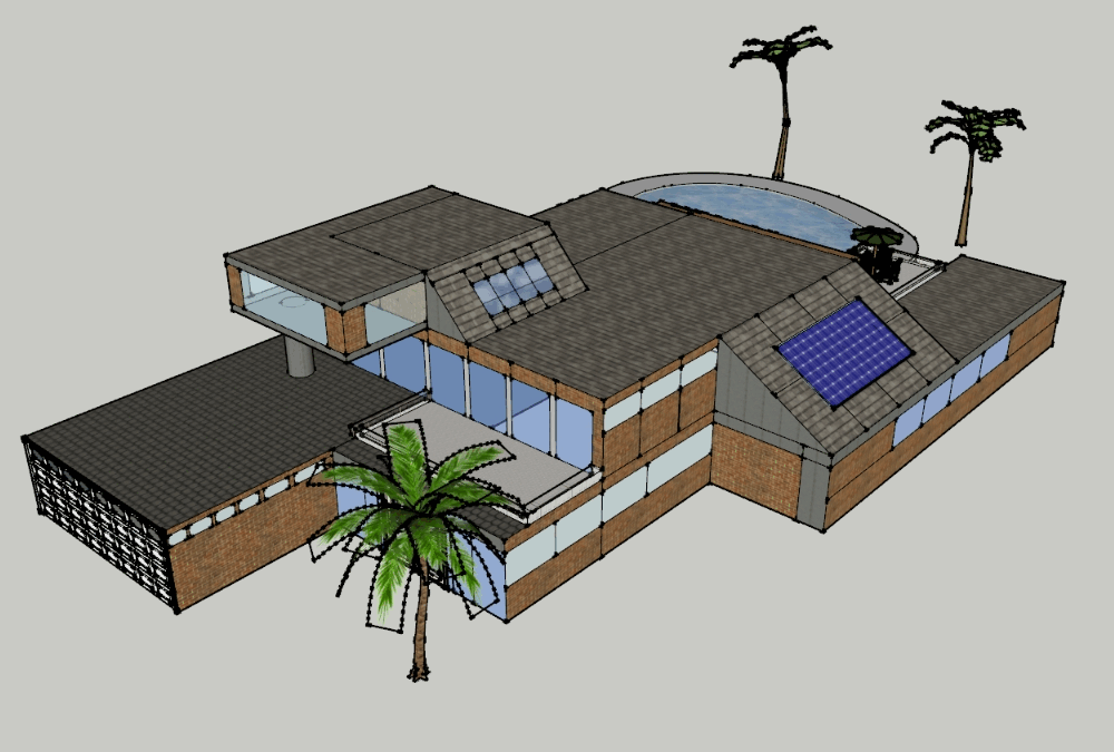 Modern house in SKP | CAD download (1.53 MB) | Bibliocad