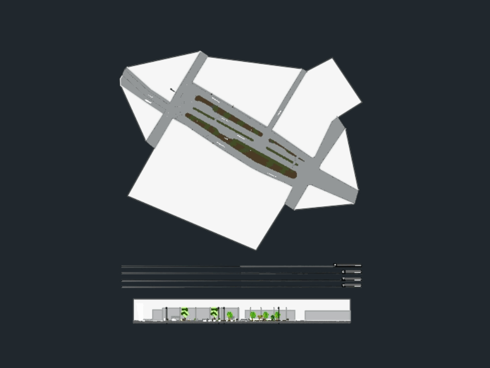 Park - boulevard in AutoCAD | CAD download (12.14 MB) | Bibliocad