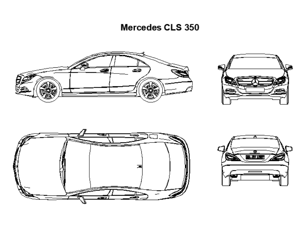 Mercedes Benz Cls 350 In Autocad Download Cad Free 743 03 Kb