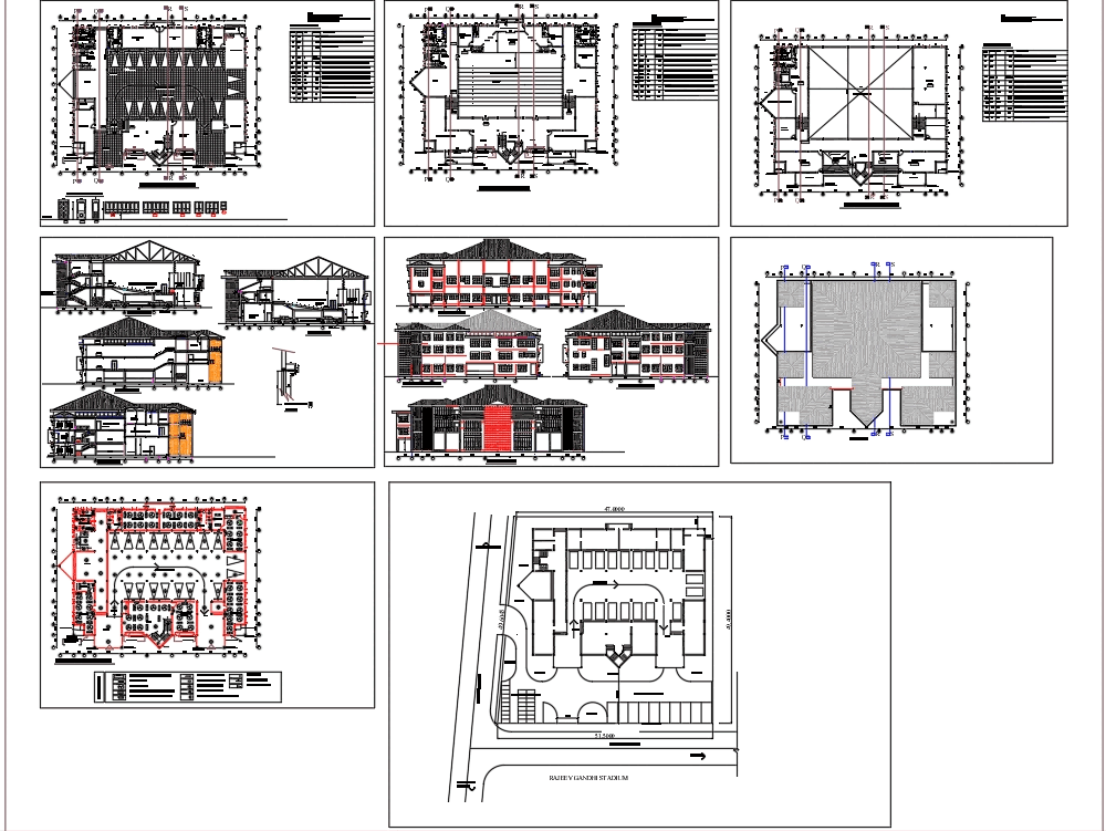 Multipurpose building in AutoCAD | CAD download (980.41 KB) | Bibliocad