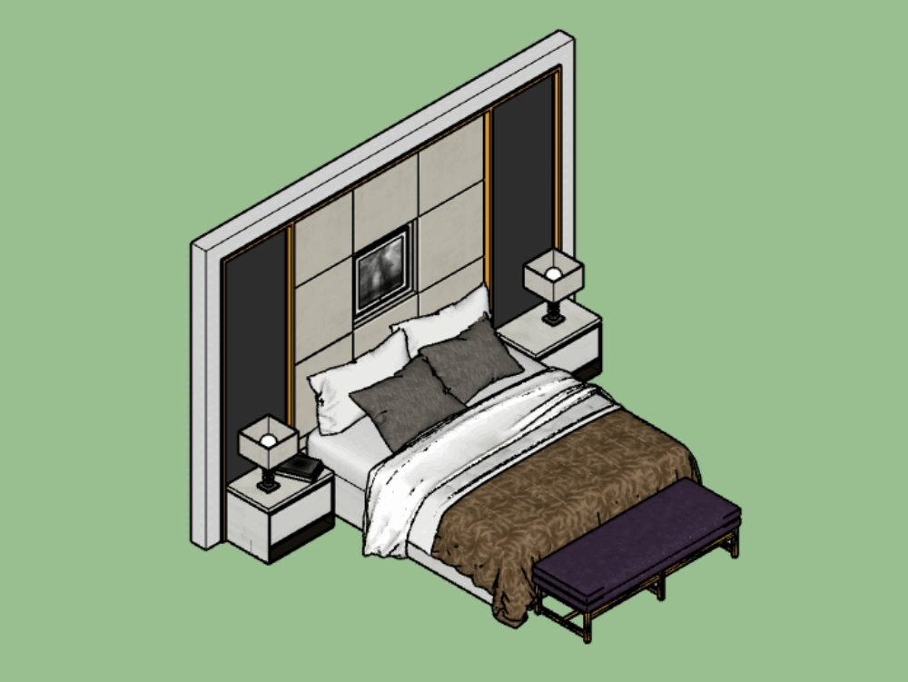 Quarto 3d Em Skp Baixar Cad 14 17 Mb Bibliocad