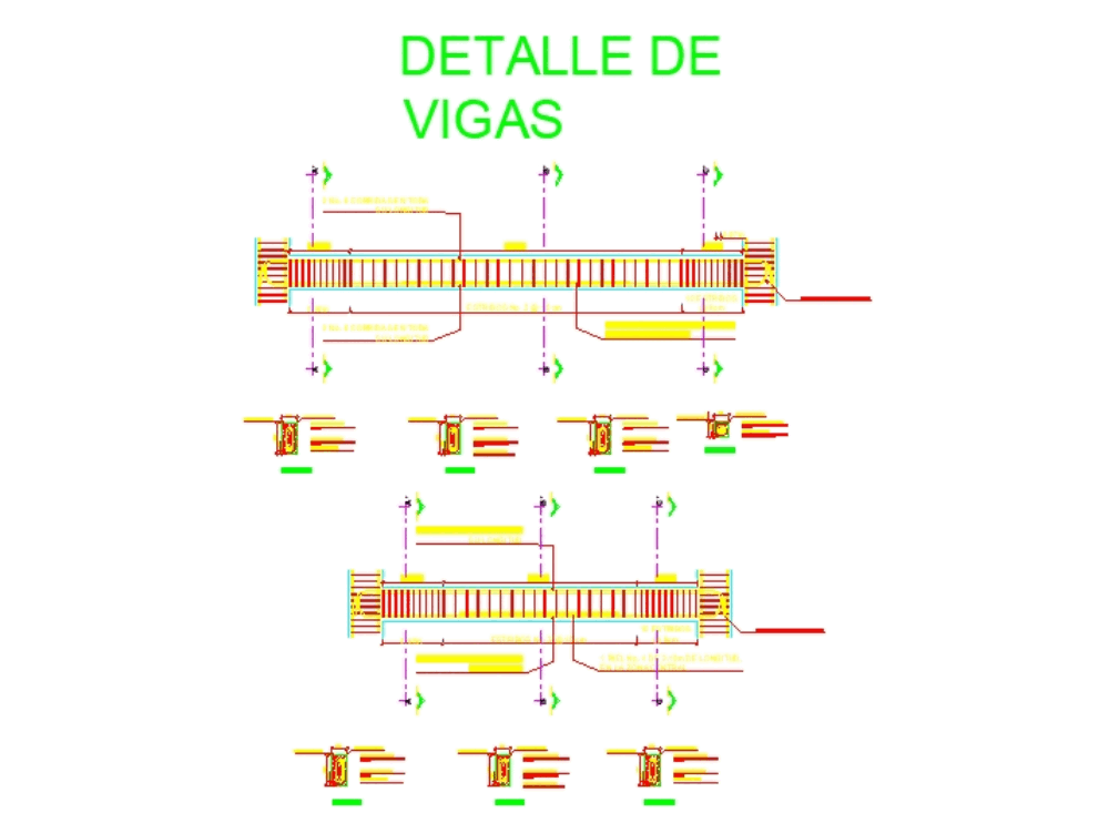 Detalle de vigas en AutoCAD | Descargar CAD (233.41 KB) | Bibliocad