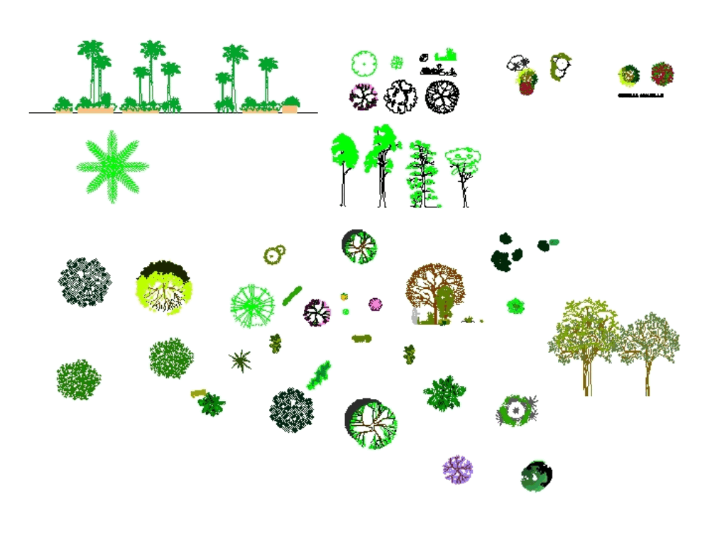 Trees in AutoCAD | Download CAD free (1.95 MB) | Bibliocad