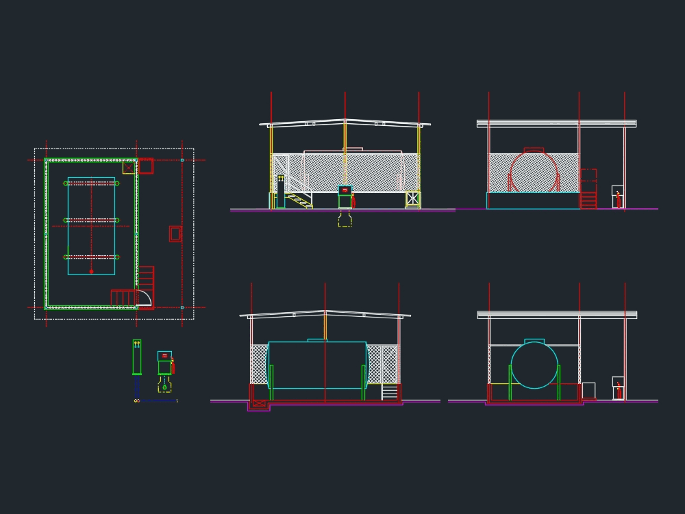 Service station in AutoCAD | CAD download (198.2 KB) | Bibliocad