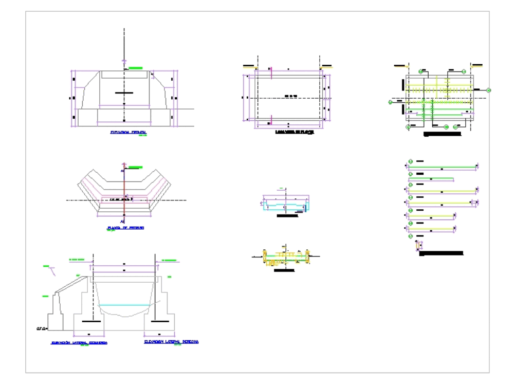 Plano ponton estructuras y detalles en AutoCAD | CAD (830.96 KB ...
