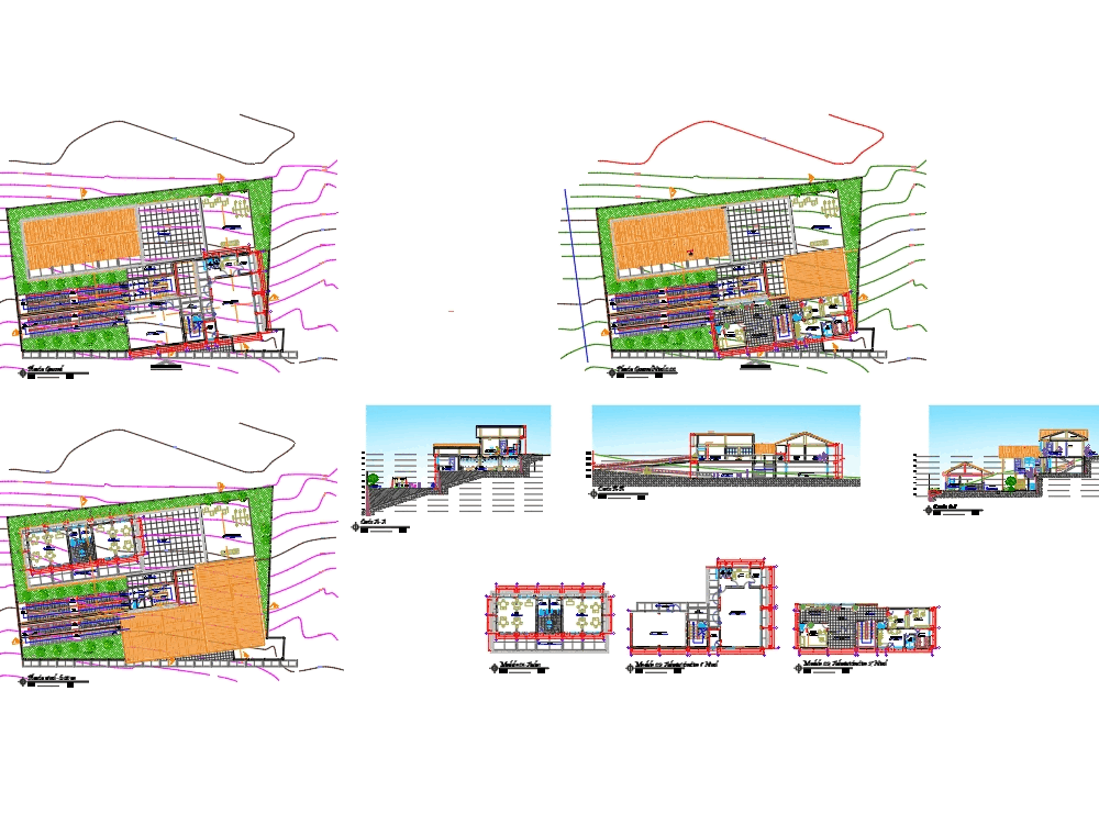 Initial educational center in AutoCAD | CAD (5.19 MB) | Bibliocad