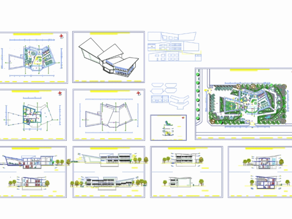 Centro cultural en AutoCAD | Descargar CAD (7.45 MB) | Bibliocad