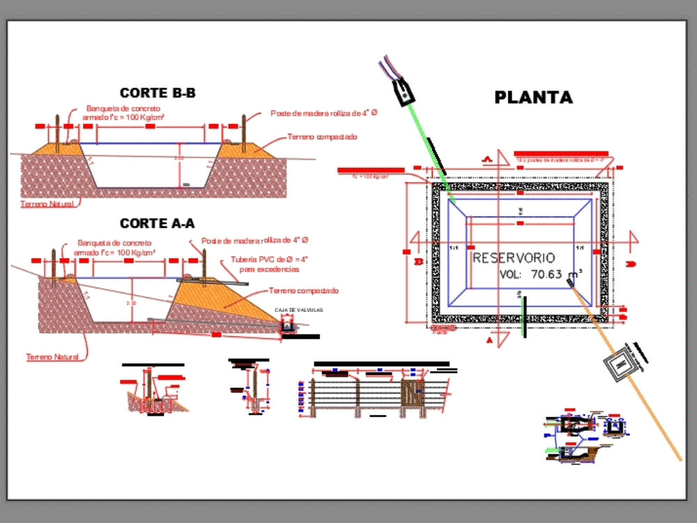 Reservorio de geomembrana en AutoCAD | Descargar CAD (134.36 KB) | Bibliocad