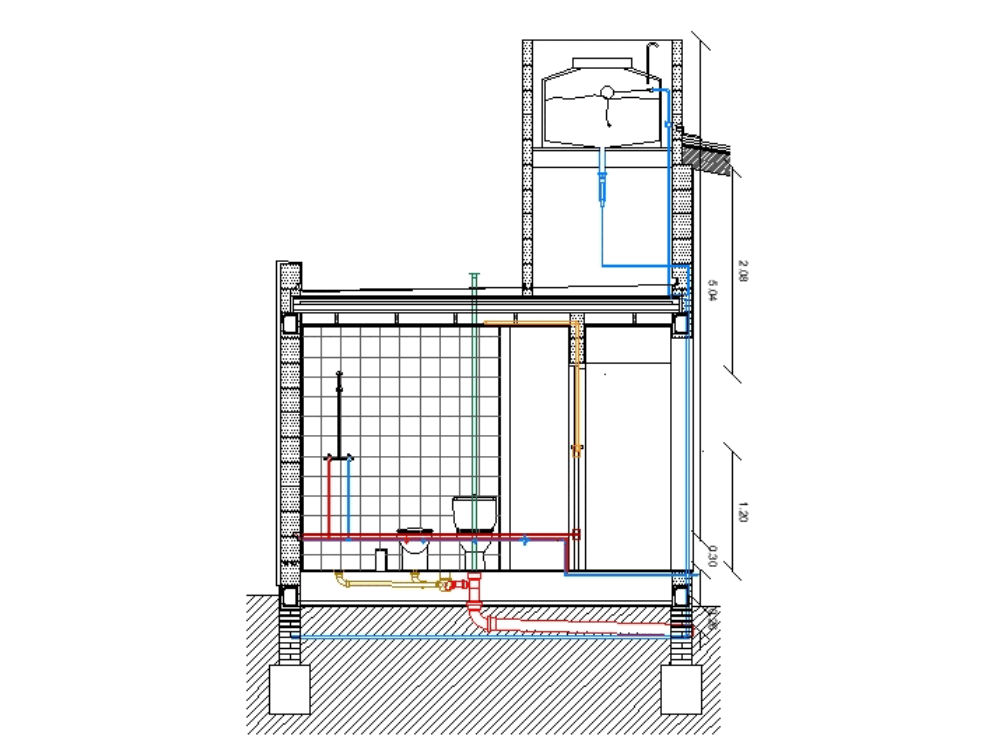 Detalle bajada de agua en AutoCAD | Descargar CAD (68.79 KB) | Bibliocad