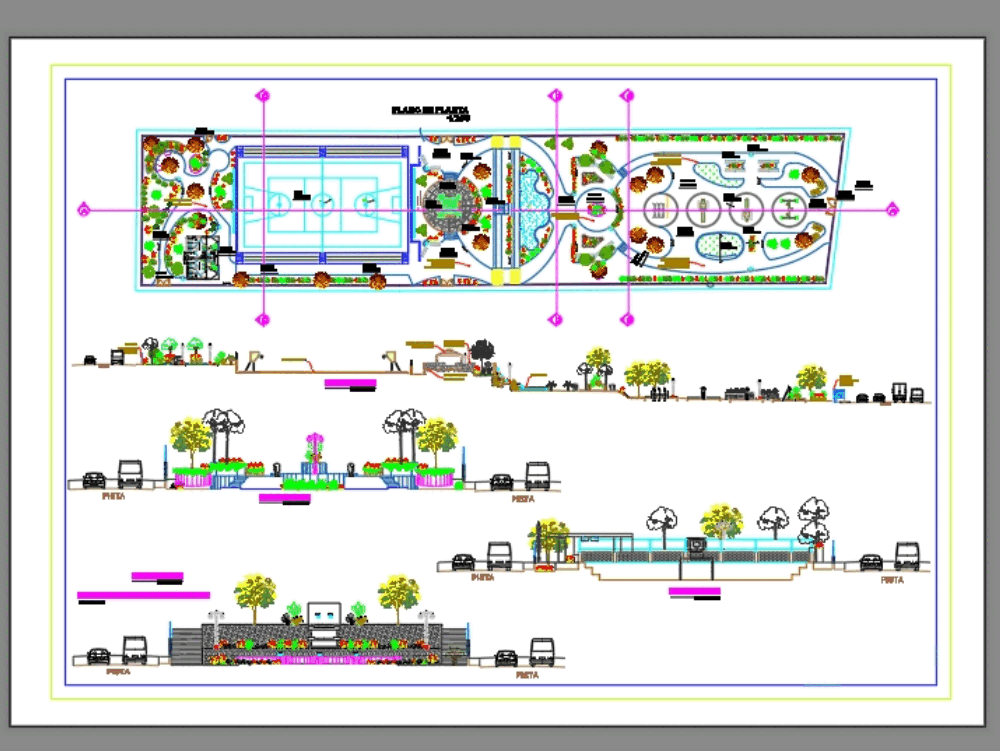 Park in AutoCAD | CAD download (4.46 MB) | Bibliocad
