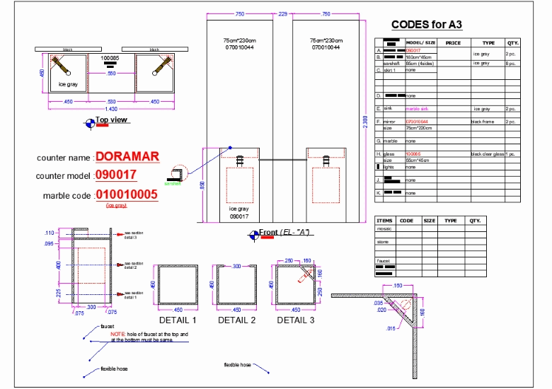 Vanity in AutoCAD | CAD download (3.44 MB) | Bibliocad