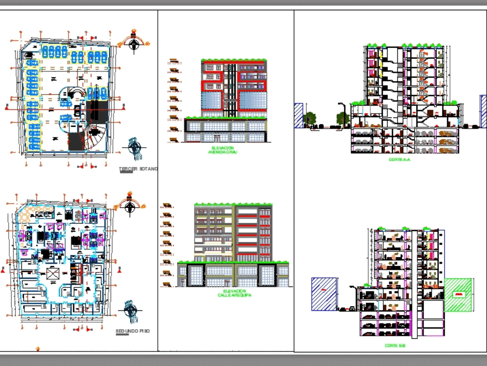 Edificio en AutoCAD | Descargar CAD (7.81 MB) | Bibliocad