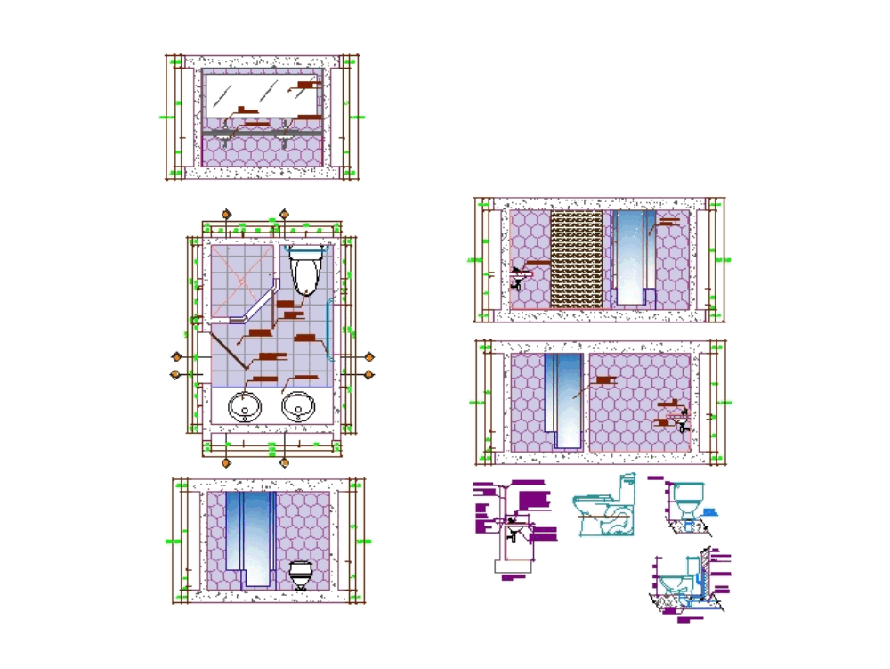 Bathroom details in AutoCAD | CAD download (721.33 KB) | Bibliocad