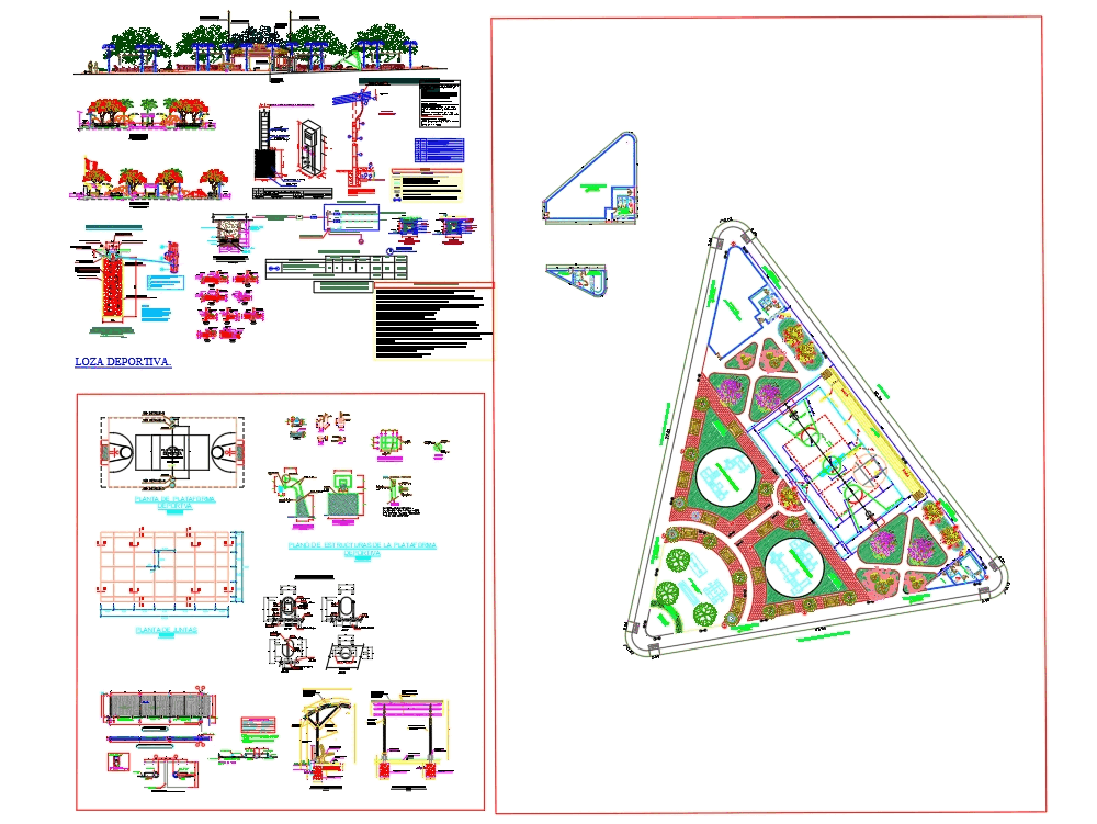 Parque en AutoCAD | Descargar CAD (3.94 MB) | Bibliocad
