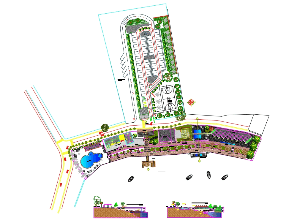 Holiday resort in AutoCAD | Download CAD free (2.11 MB) | Bibliocad