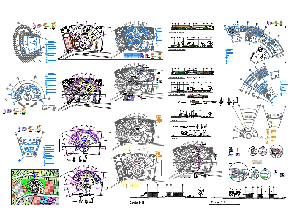 Center for arts and crafts in AutoCAD | CAD (15.39 MB) | Bibliocad