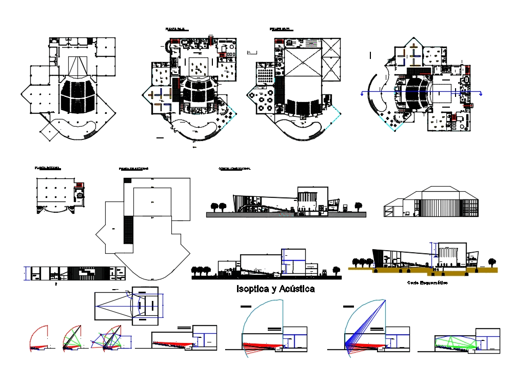 Teatro en AutoCAD | Descargar CAD (2.56 MB) | Bibliocad